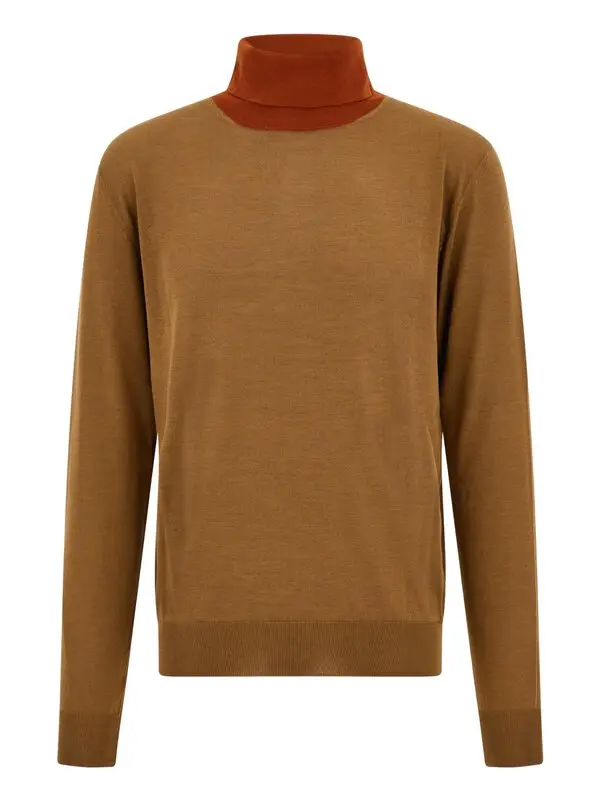 FERRAGAMO Silk Turtleneck - Brown