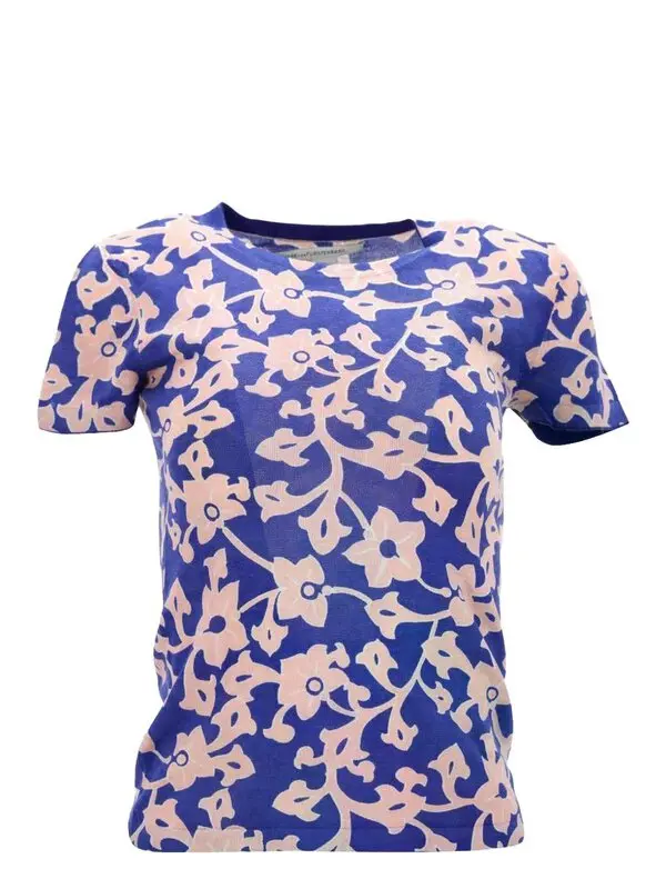 Diane Von Furstenberg Floral Printed T-shirt - Blue