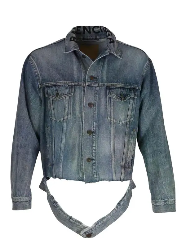 Balenciaga Cut Denim Jacket - Blue