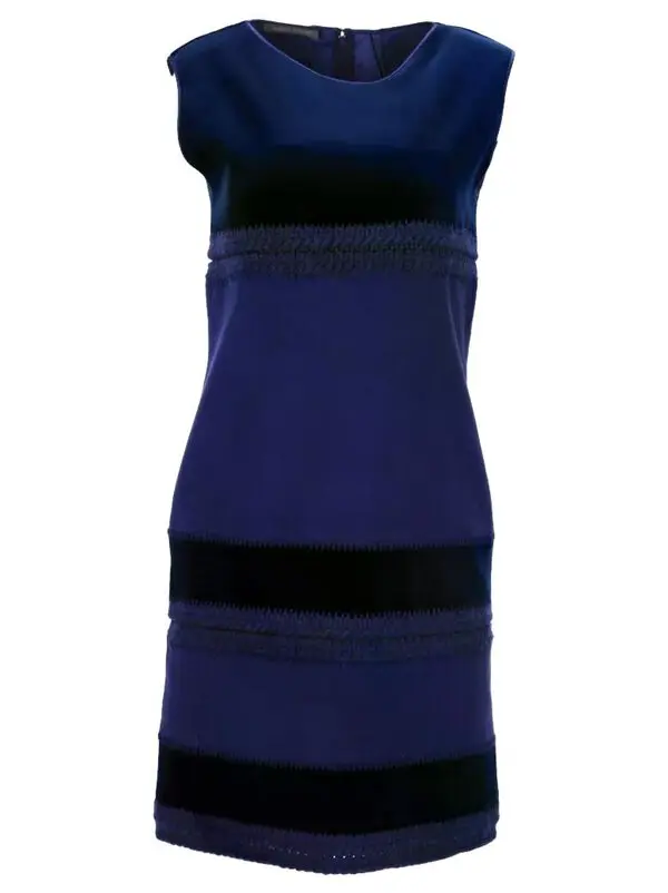 Alberta Ferretti Vintage Sleeveless Colorblock Midi Dress - Blue