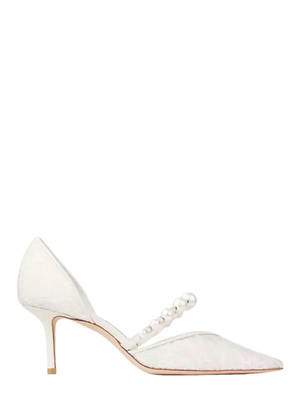 JIMMY CHOO Aurelie Pearl-embellished Pumps - White