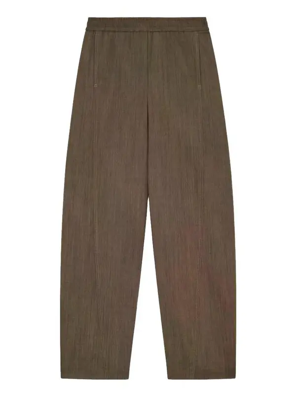 GANNI Elastic-waistband Trousers - Brown