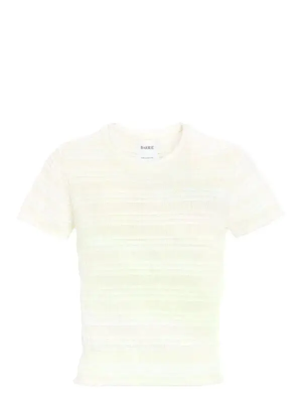 BARRIE Striped Embossed Knit Top - Neutrals