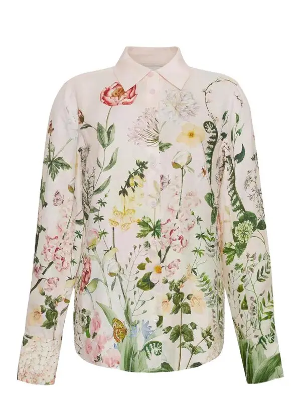 Cara Cara Floral Print Long Sleeve Shirt - Pink
