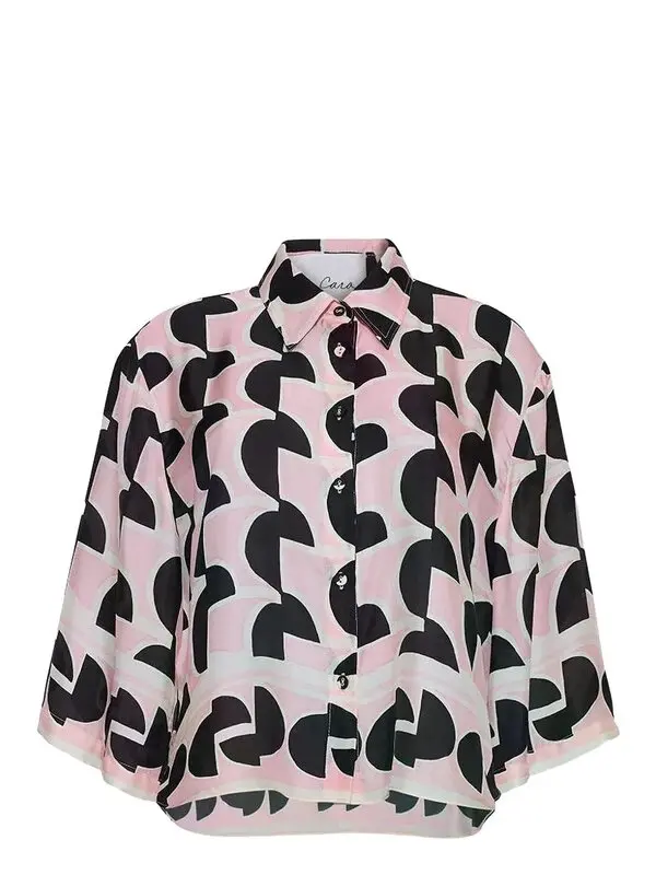 Cara Cara Calvia Geometric-print Top - Pink