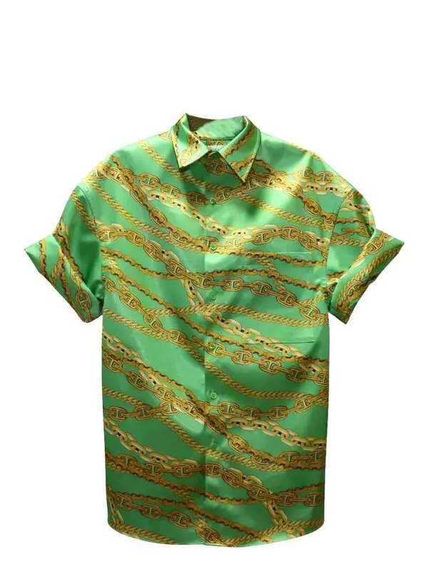Balenciaga Chain-printed Shirt - Green
