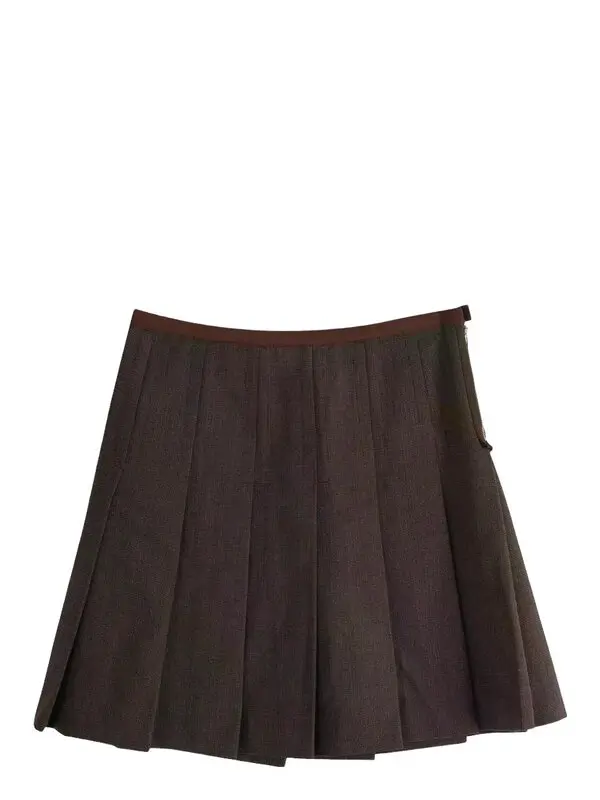 Marc Jacobs Vintage Pleated Wool Mini Skirt - Brown