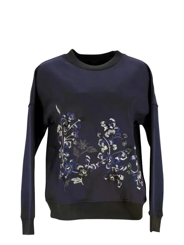 Pinko Floral-embroidered Sweatshirt - Blue