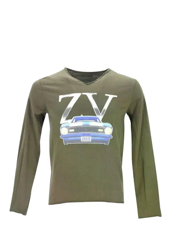 Zadig&Voltaire Car-print Crew-neck T-shirt - Green