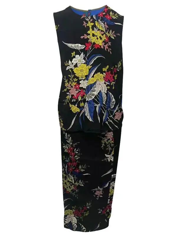 Diane Von Furstenberg Floral Print Dress - Black