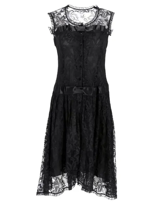 Valentino Garavani Lace A-line Midi Dress - Black