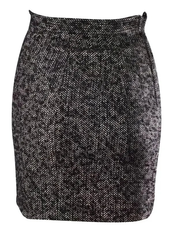 Dsquared2 Herringbone Pencil Mini Skirt - Black