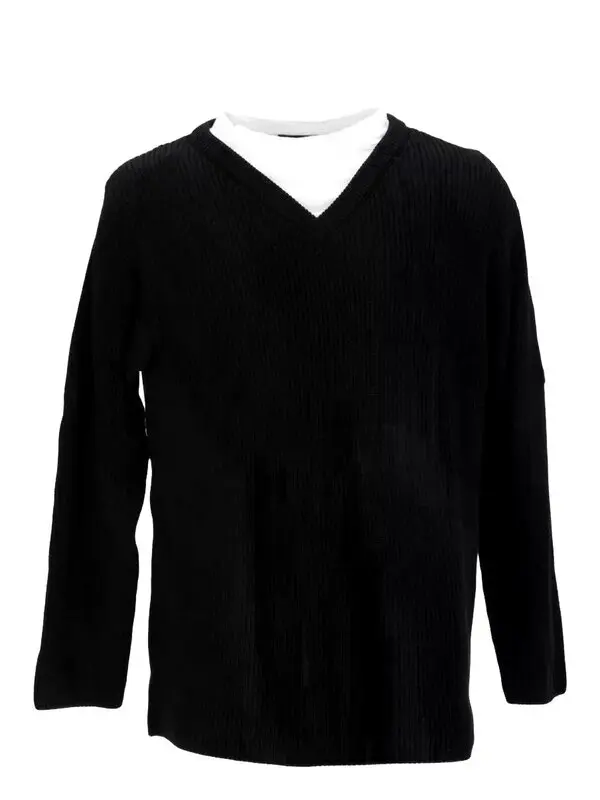 Balenciaga Layered V-neck Jumper - Black