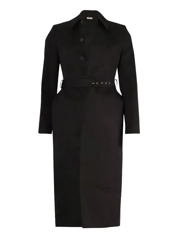 Balenciaga Hourglass Belted Coat - Black