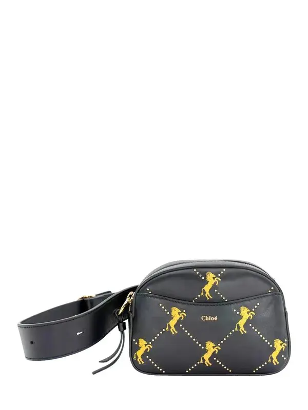 Chloé Horses-embroidered Leather Belt Bag - Blue