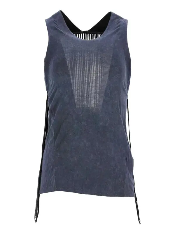Theory Fringed Sleeveless Top - Blue