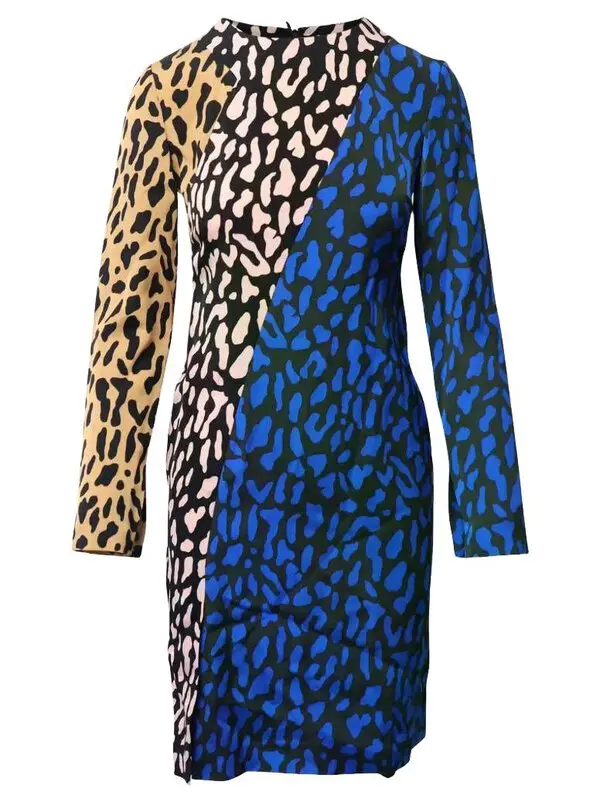 Diane Von Furstenberg Vintage Belmont Leopard-print Midi Dress - Black