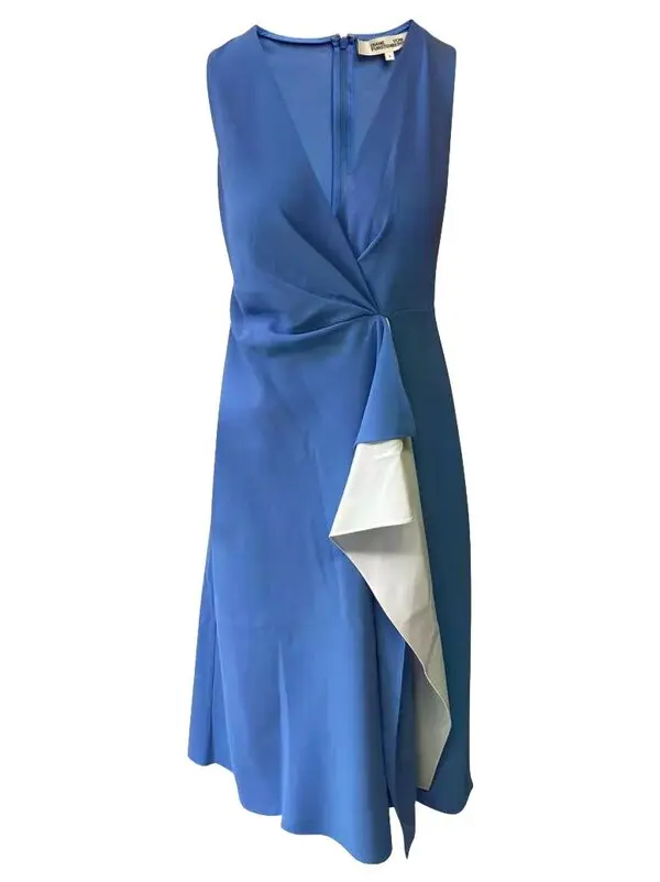 Diane Von Furstenberg Addison Draped-detail Midi Dress - Blue