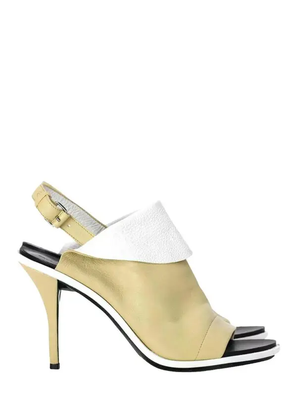 Balenciaga Peep-toe Leather Sandals - Yellow