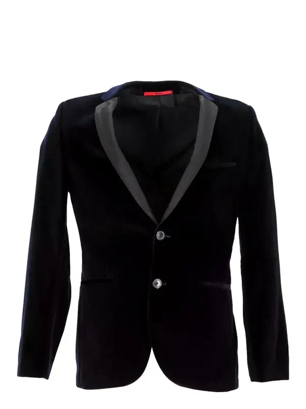 Hugo Single-breated Velvet Blazer - Blue