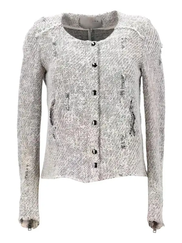 IRO PARIS Distressed Cotton Jacket - White