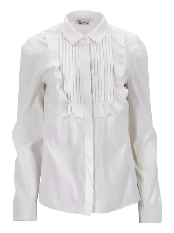Valentino Garavani Ruffle-detail Long-sleeve Shirt - White