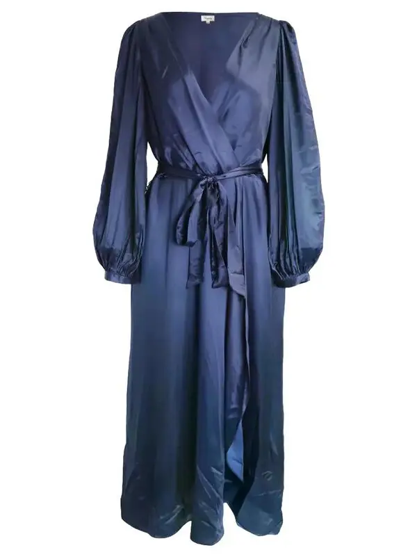 TEMPERLEY LONDON Belted Wrap Maxi Dress - Blue