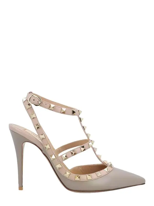 Valentino Garavani Rockstud Pointed-toe Caged Pumps - Grey