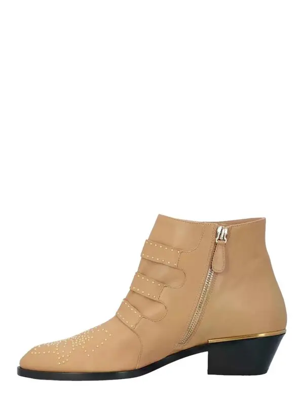 Chloé Susanna Buckle Studded Boots - Neutrals