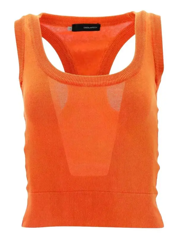 Dsquared2 Cropped Racerback Tank Top - Orange