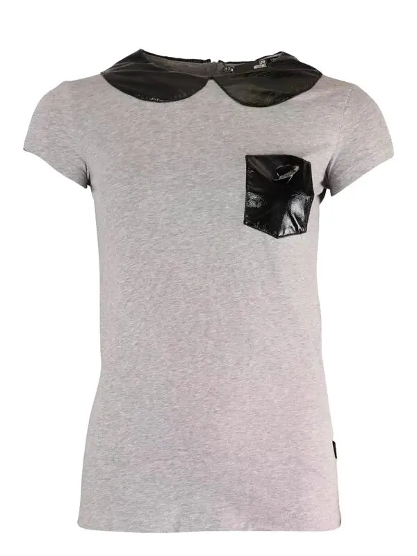 Moschino Peter Pan Collar Pocket T-shirt - Grey