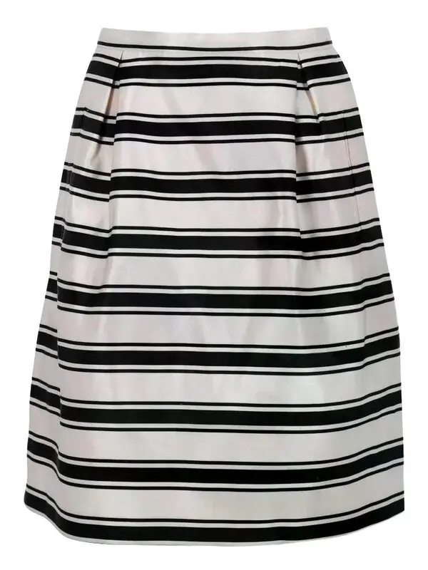 Michael Kors Striped Silk Mini Skirt - White