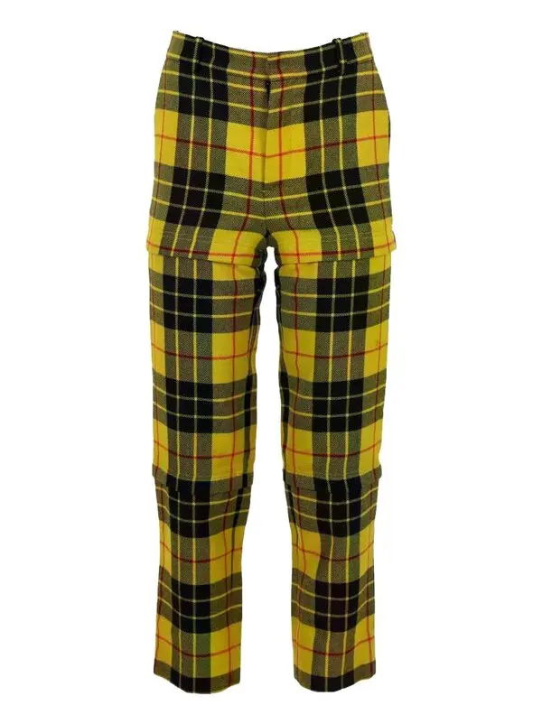 Balenciaga 2017 Check-pattern Trousers - Yellow