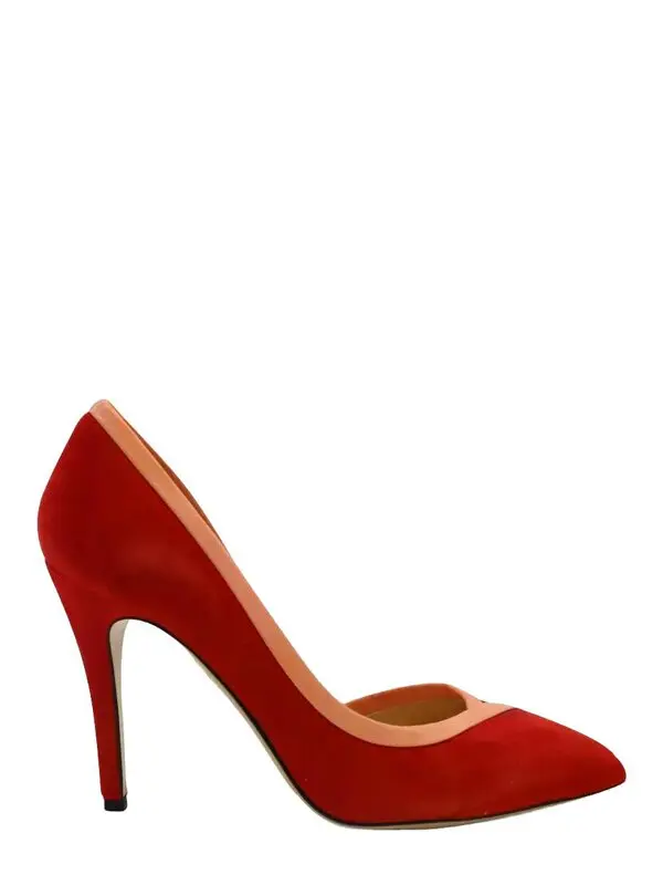 CHARLOTTE OLYMPIA Pointed Trim Suede Pumps - Red