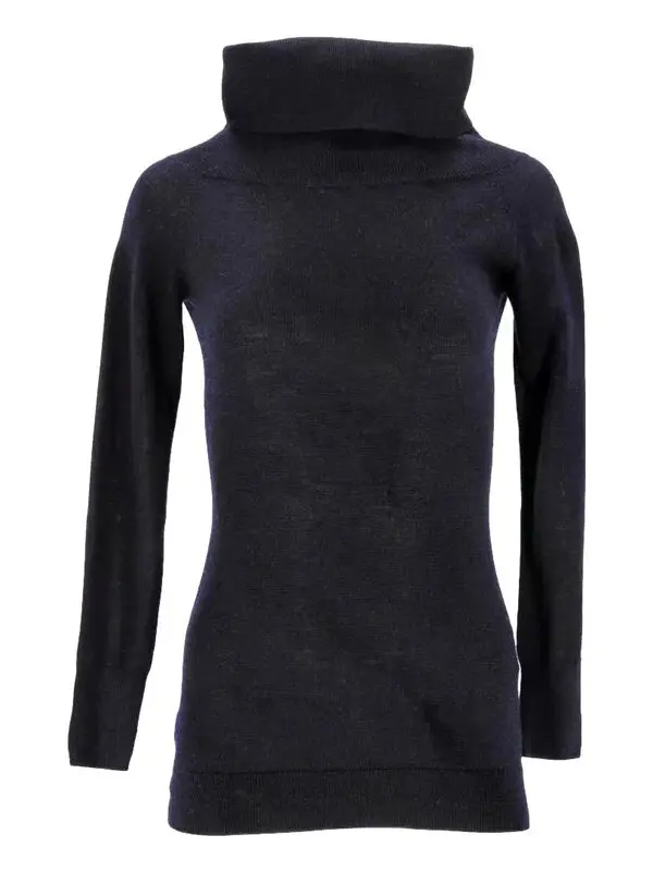 Iris & Ink Turtleneck Wool Sweater - Blue