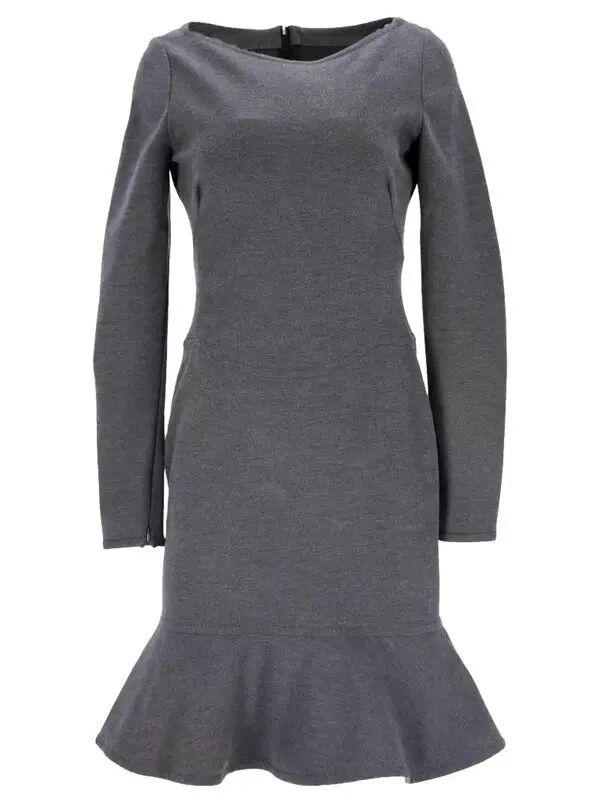 MARIO VALENTINO VINTAGE Flared-hem Wool Dress - Grey