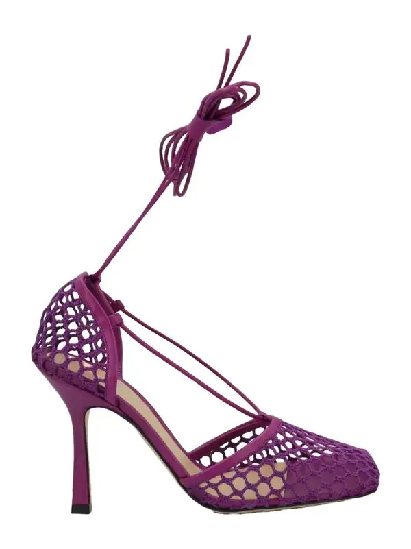 Bottega Veneta Lace-up Leather Sandals - Purple