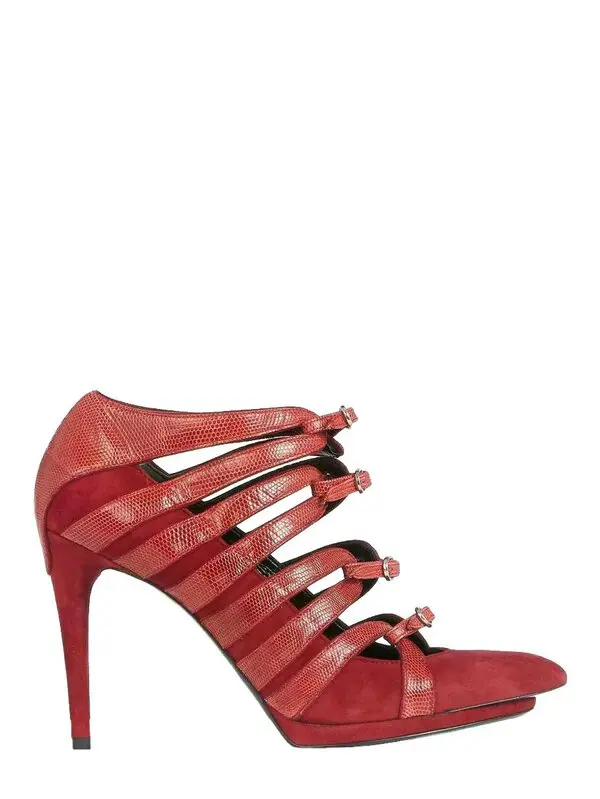 Balenciaga Strappy Leather Pumps - Red
