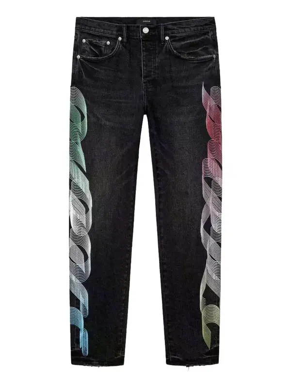 PURPLE BRAND P005 Gradient Logo Jeans - Black