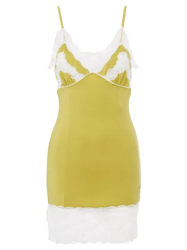Chloé Fitted Mini Lingerie Dress - Vegetal Yellow