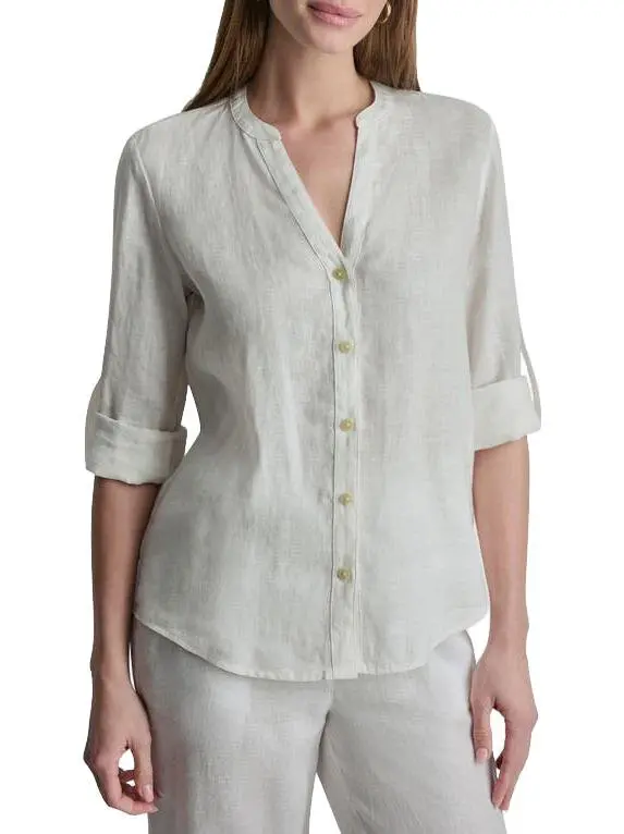 Dkny Linen Button-up Shirt - White