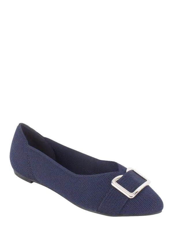 Tahari Lucerne Pointed Toe Flat - Dark Navy