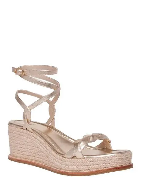 Paige Joanna Ankle Strap Platform Wedge Sandal - Light Gold