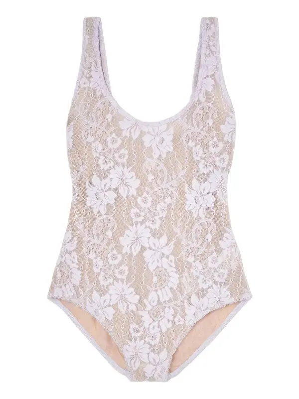 Zimmermann Corded Lace Bodysuit - Lilac