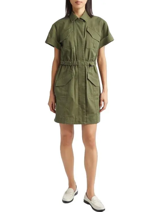 Derek Lam 10 Crosby Clotilde Cotton Blend Utility Dress - Fatigue