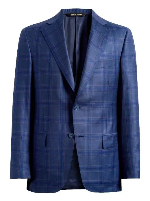 HERITAGE GOLD Plaid Wool Sport Coat - Blue