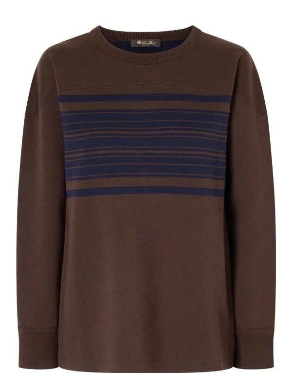 Loro Piana Winterdale Striped Wool And Cashmere-blend Sweater - Brown