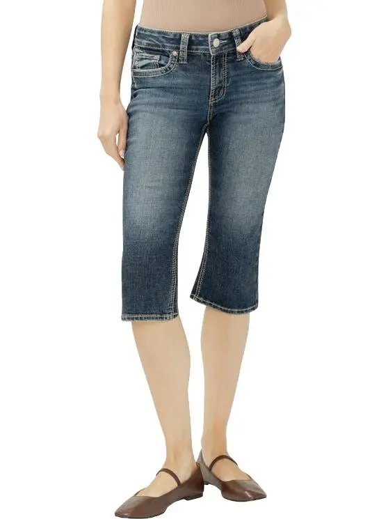SILVER JEANS CO. Heritage Curvy Mid-rise Capri Jeans - Blanche