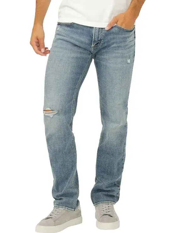 SILVER JEANS CO. Allan Ripped Straight Leg Jeans - Waimea