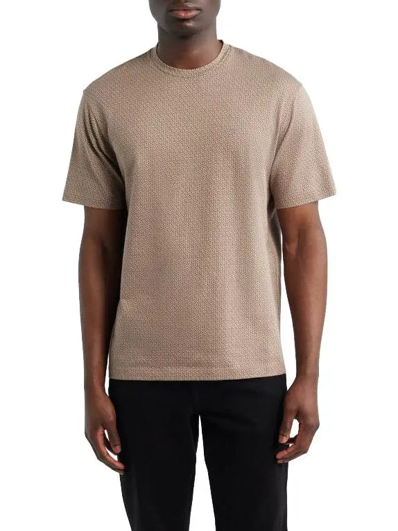 Emporio Armani Geo Print Cotton Graphic T-shirt - Brown